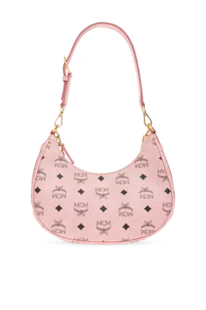 Mcm Aren Embossed Leather Baguette - Pink
