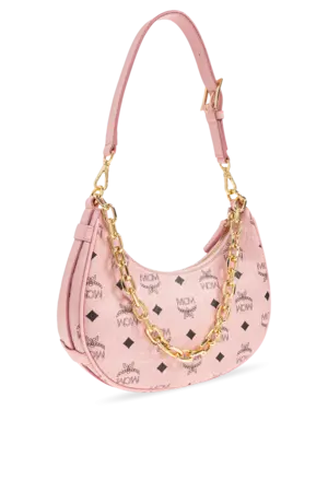 Mcm Aren Embossed Leather Baguette - Pink