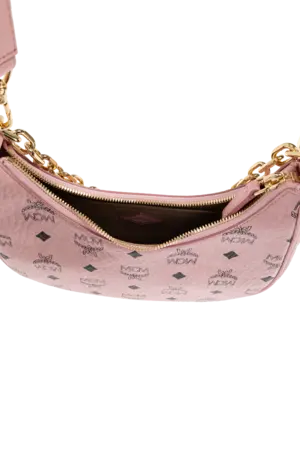 Mcm Aren Embossed Leather Baguette - Pink