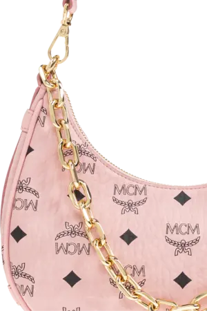 Mcm Aren Embossed Leather Baguette - Pink