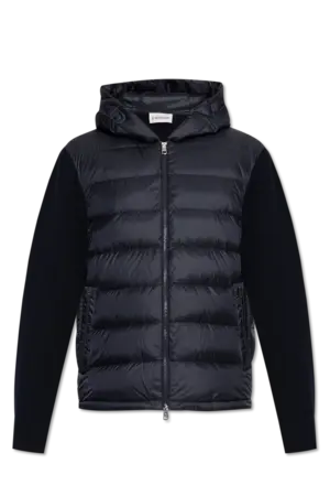 Moncler Cardigan With Down Insert - Navy Blue
