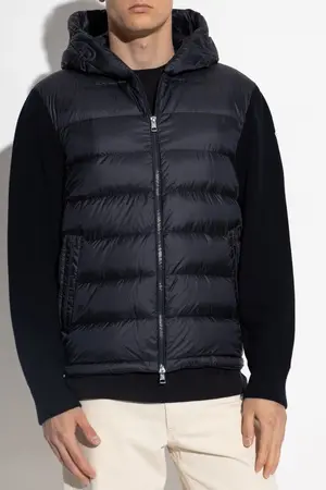 Moncler Cardigan With Down Insert - Navy Blue