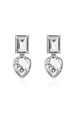 Alexander McQueen Crystal Drop Earrings - Silver