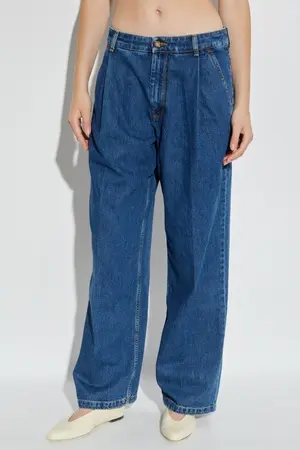 Maison Kitsuné Pleated Wide-leg Jeans
