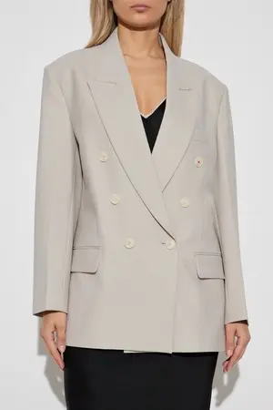 Victoria Beckham Wool-trimmed Blazer - Grey