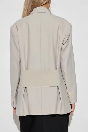 Victoria Beckham Wool-trimmed Blazer - Grey