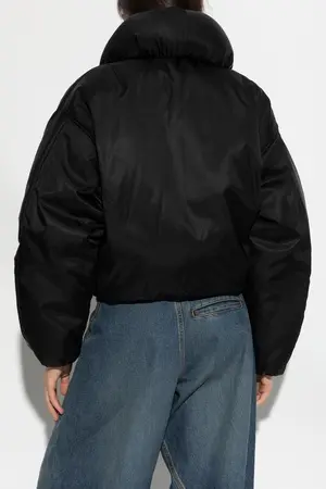 Alaïa Insulated Jacket With Voluminous Collar - Black