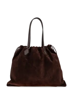 JIMMY CHOO Drawstring Tote Shopper Bag - Brown
