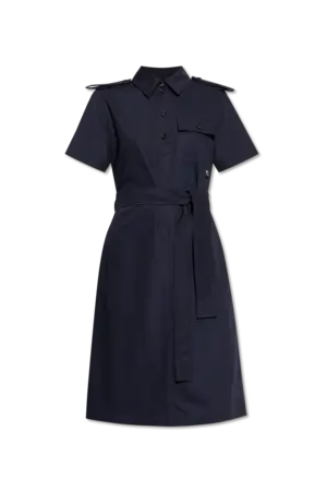 Burberry Wool Shirt Dress With Epaulettes