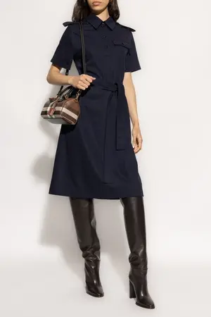 Burberry Wool Shirt Dress With Epaulettes