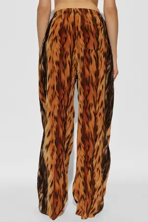 Balenciaga Animal Print Silk Trousers
