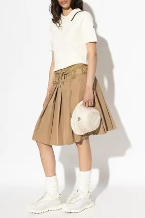 Moncler Pleated A-line Skirt - Beige