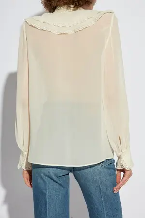 Chloé Silk Blouse With Lace Trim - Cream