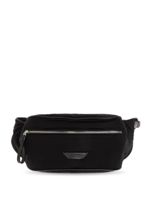 Bottega Veneta Belt Bag With Embossed Logo - Black