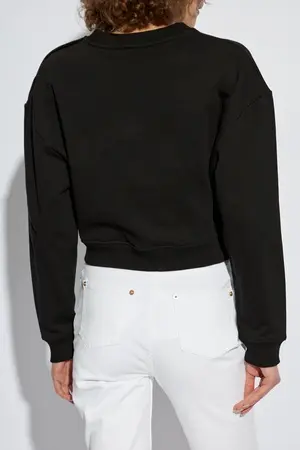 Balmain Cropped Sweatshirt With Printed Logo