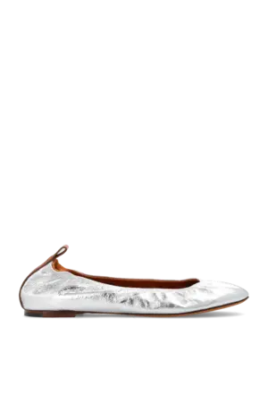 Lanvin Silver Tone Flats For Women