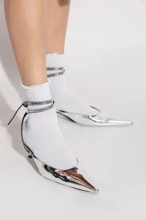 Moschino Heeled Shoes With Pointed Toe And Kitten Heel - Black