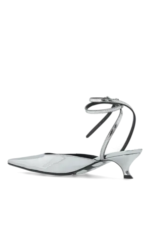 Moschino Heeled Shoes With Pointed Toe And Kitten Heel - Black