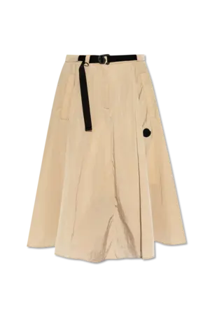 Moncler Pleated Skirt With Buckled Belt And Pockets