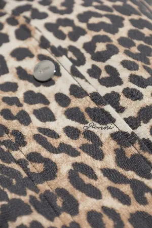 GANNI Animal Print Jacket - Beige