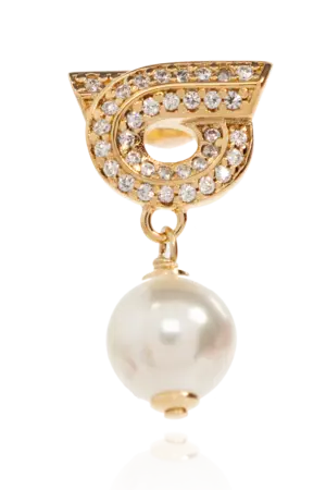 FERRAGAMO Earrings With Logo Detailing And Pearl Accent