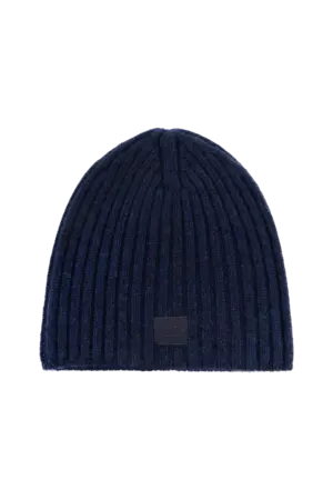 Acne Studios Wool And Yak Blend Beanie - Navy Blue