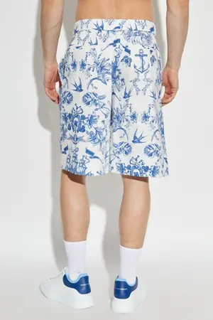 Alexander McQueen Printed Cotton Shorts