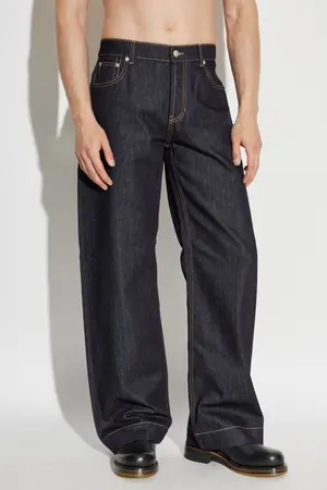 Alexander McQueen Straight-leg Raw Denim Jeans
