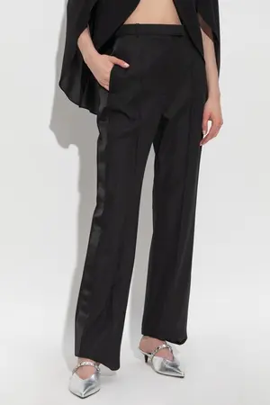 Alexander McQueen Wool Trousers With Satin Side Stripes