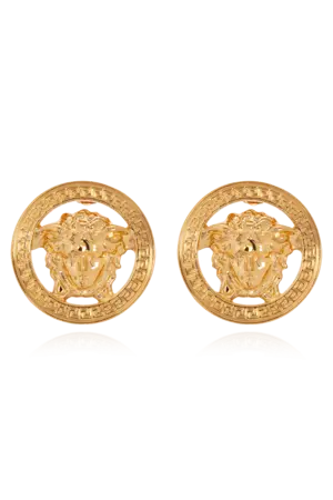 Versace Logo Earrings - Gold | Editorialist