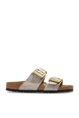 BIRKENSTOCK Sydney Cushion Buckle Slides Gold