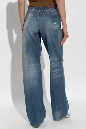 Dsquared2 Sand Diego Wide Leg Jeans