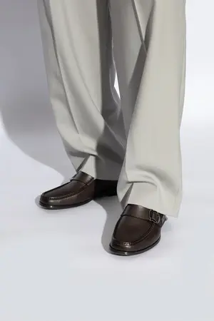 FERRAGAMO Caspian Leather Loafers - Brown