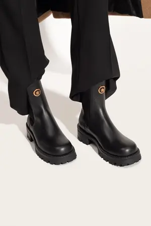 Versace Leather Chelsea Boots