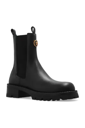 Versace Leather Chelsea Boots