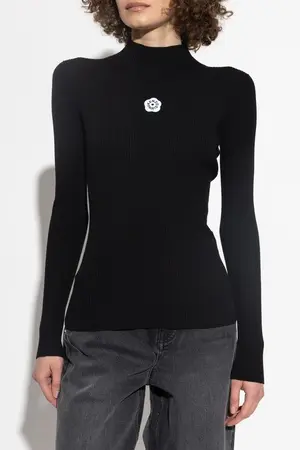 Kenzo Ribbed Top With Embroidered Patch