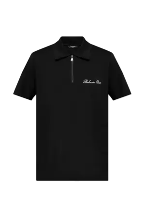 Balmain Polo With Logo - Black