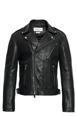 Alexander McQueen Embossed Lambskin Leather Jacket