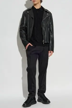 Alexander McQueen Embossed Lambskin Leather Jacket