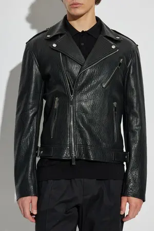 Alexander McQueen Embossed Lambskin Leather Jacket