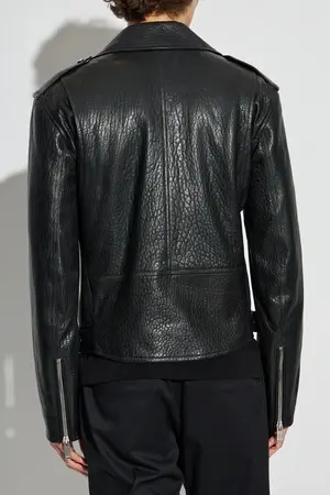 Alexander McQueen Embossed Lambskin Leather Jacket