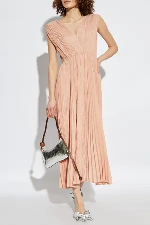 FORTE_FORTE Pleated Midi Dress