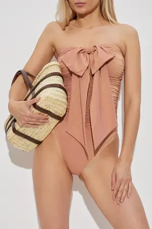 Zimmermann Lurex Bandeau One-piece Swimsuit