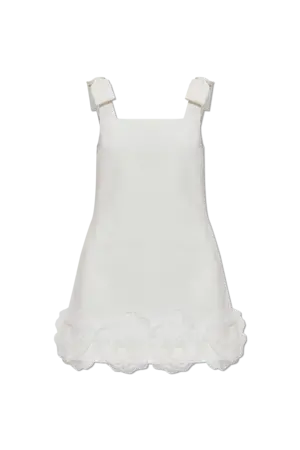 White Appliqué Mini Dresses