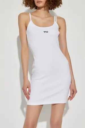 Off-White Ribbed Mini Dress