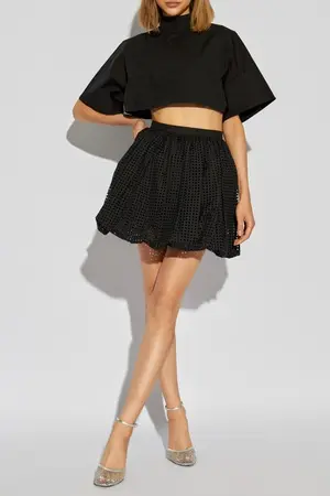 Alaïa Polka Dot Flared Skirt