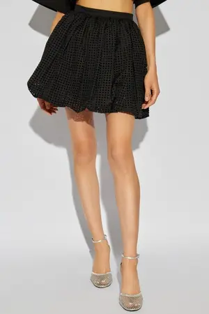 Alaïa Polka Dot Flared Skirt