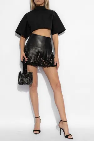 Alaïa Leather Fringe Skirt