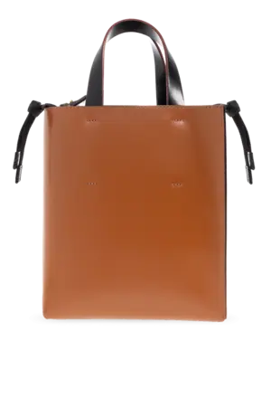 Marni Geometric Leather Handbag - Brown