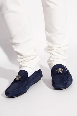 Versace Suede Loafers - Navy Blue
